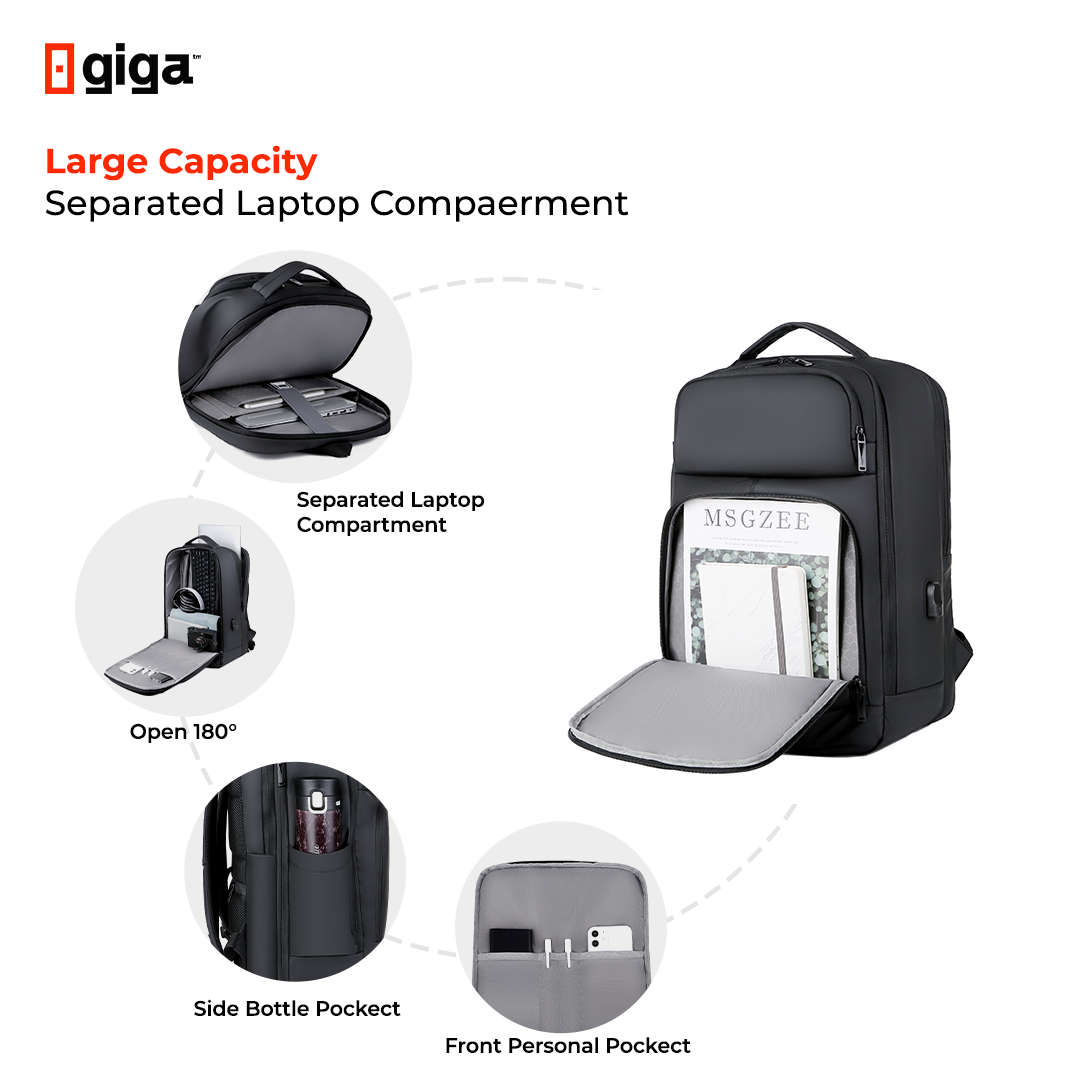 Giga 2211 Luxury Business Expandable Smart Usb Anti Theft Waterproof ...